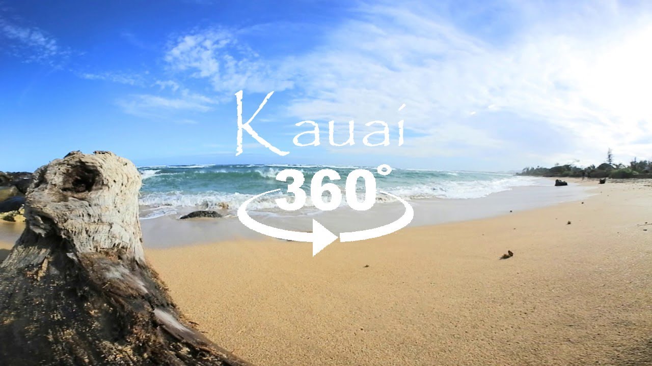 4K 360° VR BEACH Hawaii Relaxing Beach on Island of Kauai - YouTube
