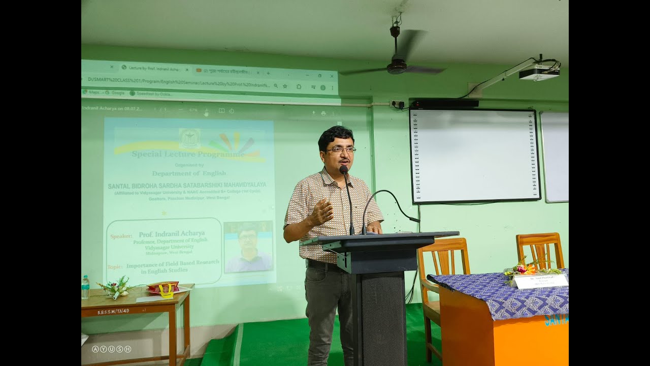Lecture by Professor Indranil Acharya, Vidyasagar University, on 8 ...