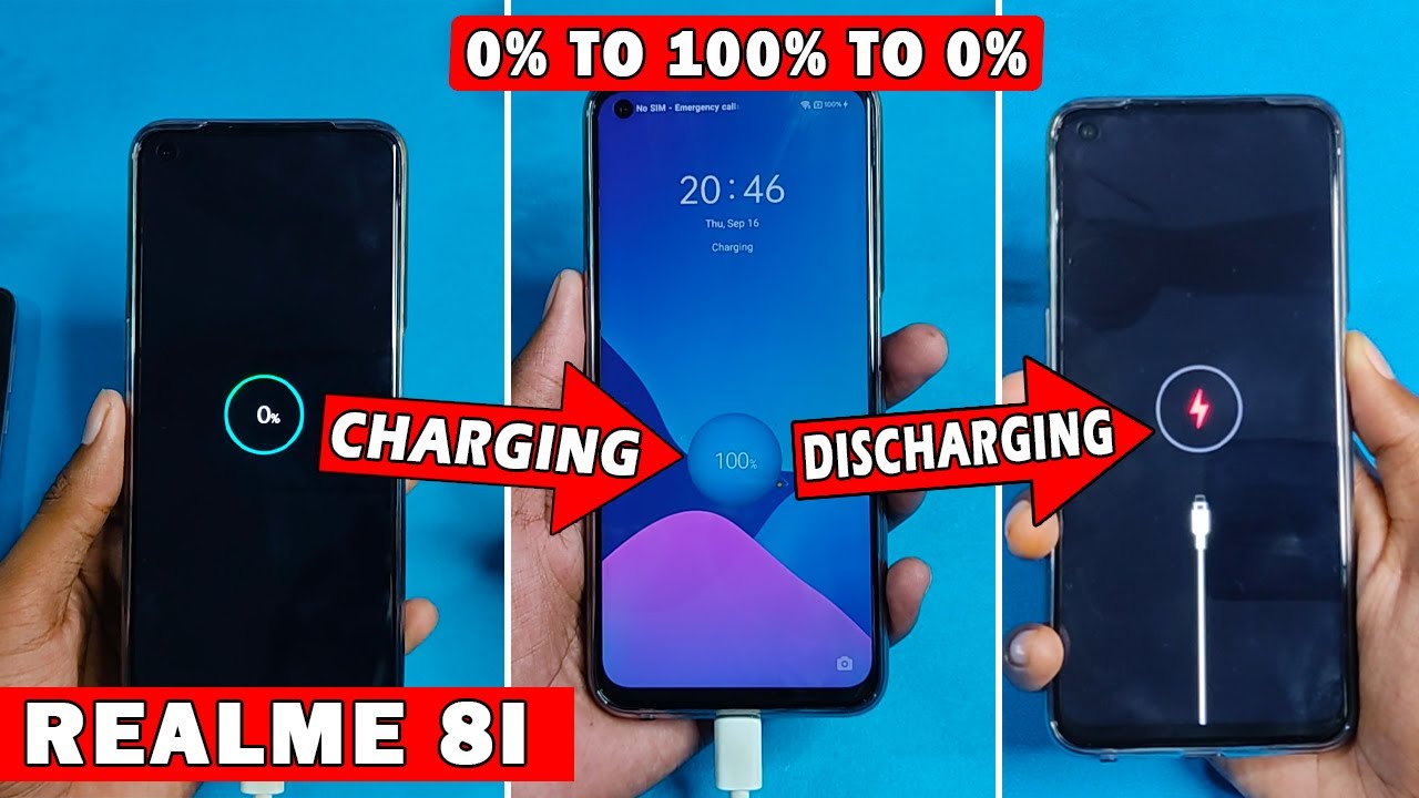 Realme 8i Battery Drain and Charging Test 🔋⚡ | Realme 8i 0% To 100% To ...
