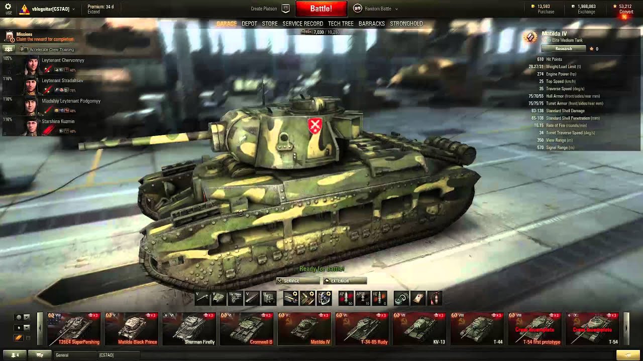 Matilda IV Review Patch 9.10 - World of Tanks - YouTube