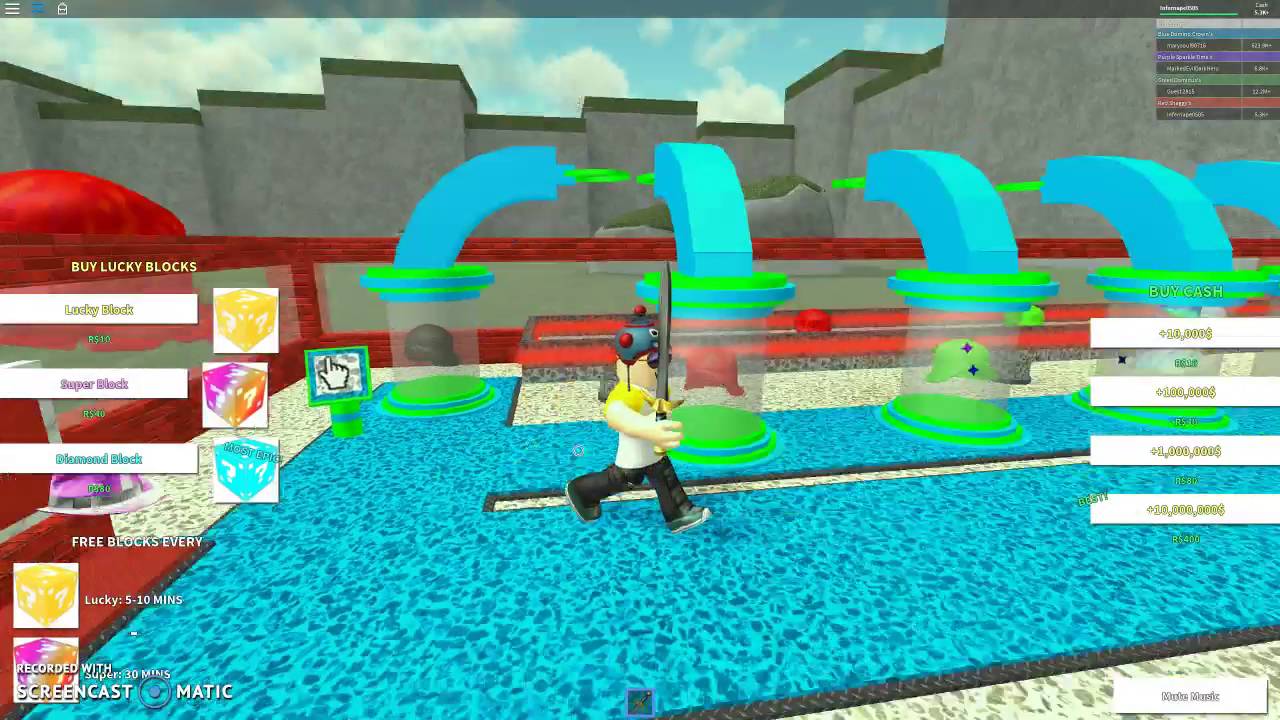 Roblox lucky blocks hats tycoon - YouTube