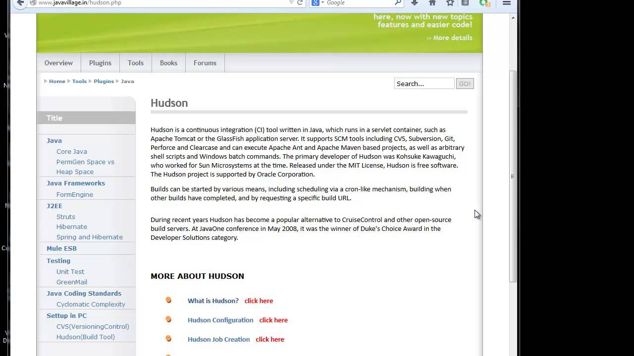 Hudson- Build Tool in java - YouTube