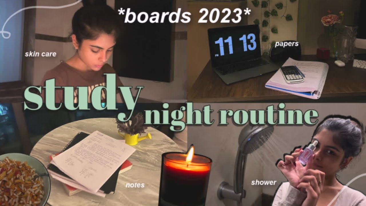 BOARDS study night routine 🧖🏻‍♀️📚 | aesthetic + productive! - YouTube