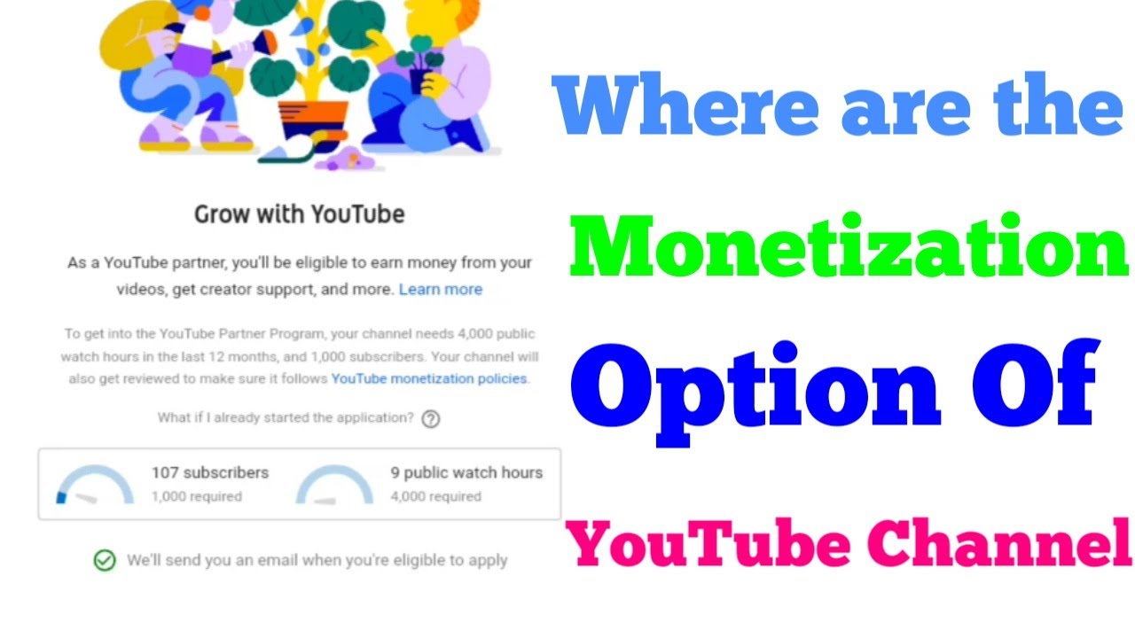 Where are youtube monetization option & How to check watch hours in ...