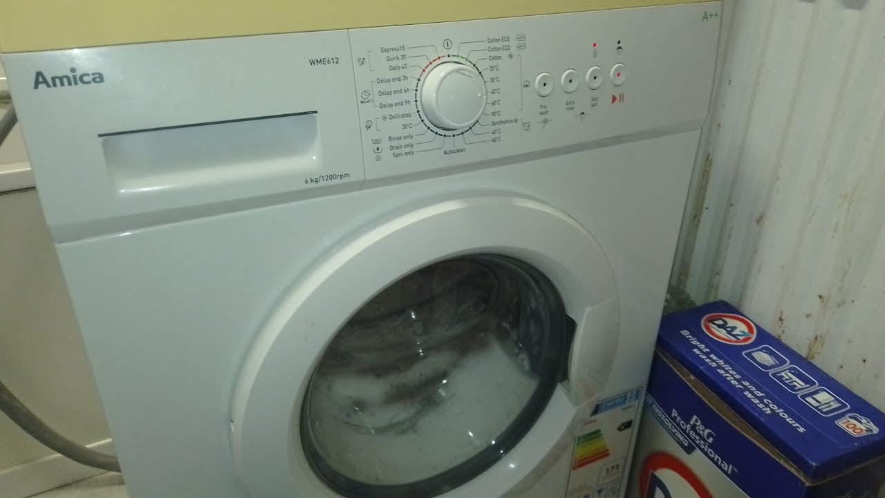 amica wme612 washing machine heavy sudslock with daz professional - YouTube