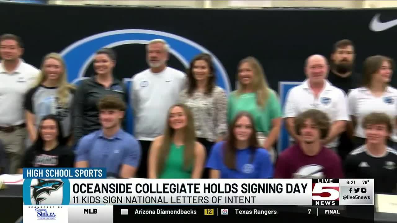 VIDEO: Oceanside Collegiate holds Spring Signing Day - YouTube