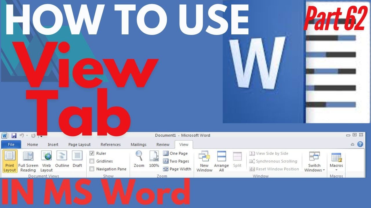 MS-Word-62-View Tab in MS Word | How to use All Options of View Tab ...