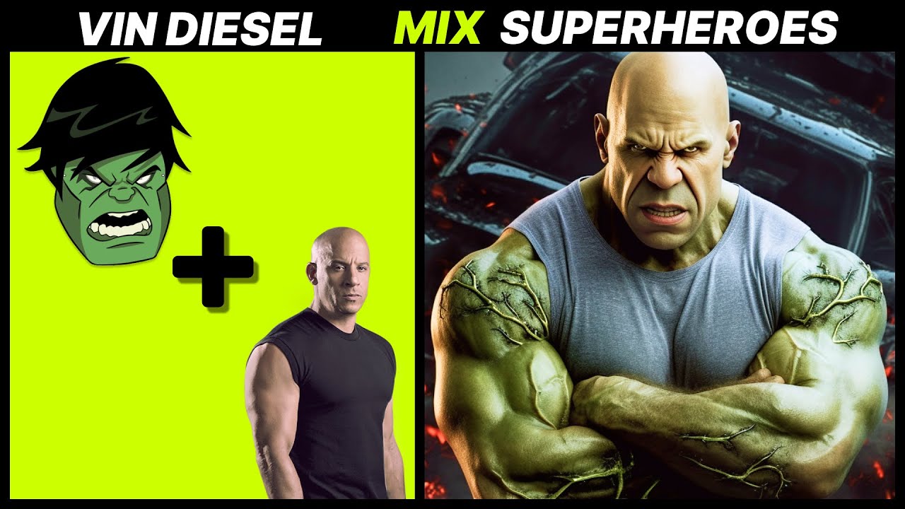 VIN DIESEL and SUPERHEROES AI MIX🔥 MARVEL/DC Characters (Midjourney 5 ...