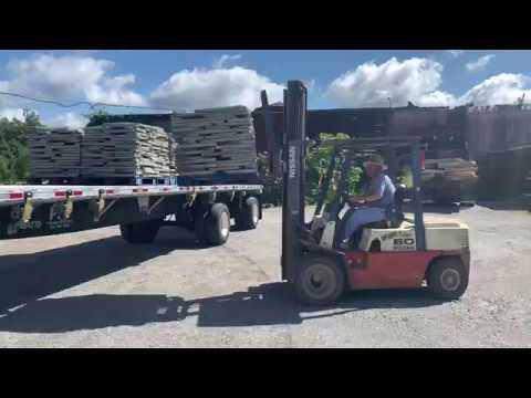 Flatbed Trucking Stone Load Securement “P and S Transportation" - YouTube