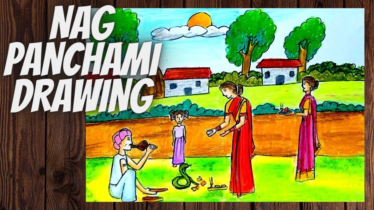 Nag Panchami Drawing | Nag Panchami Drawing Easy | Nag Panchami Memory ...