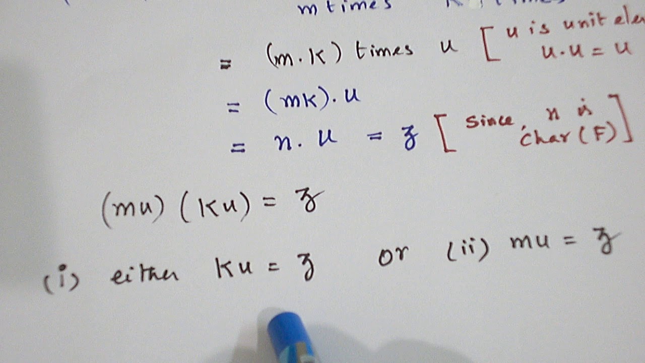 CHARACTERISTIC OF A FIELD MUST BE PRIME - YouTube