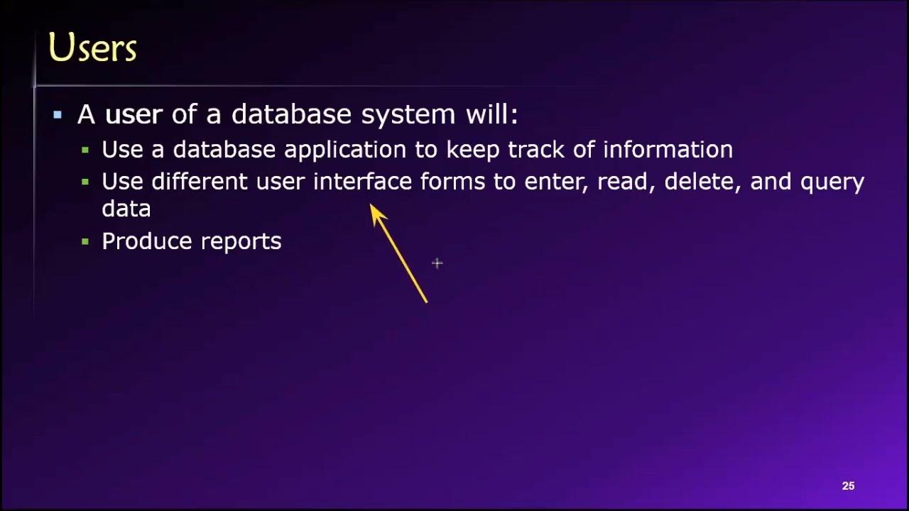 Topic 01, Part 07 - Users and Databases - Components of a Database ...
