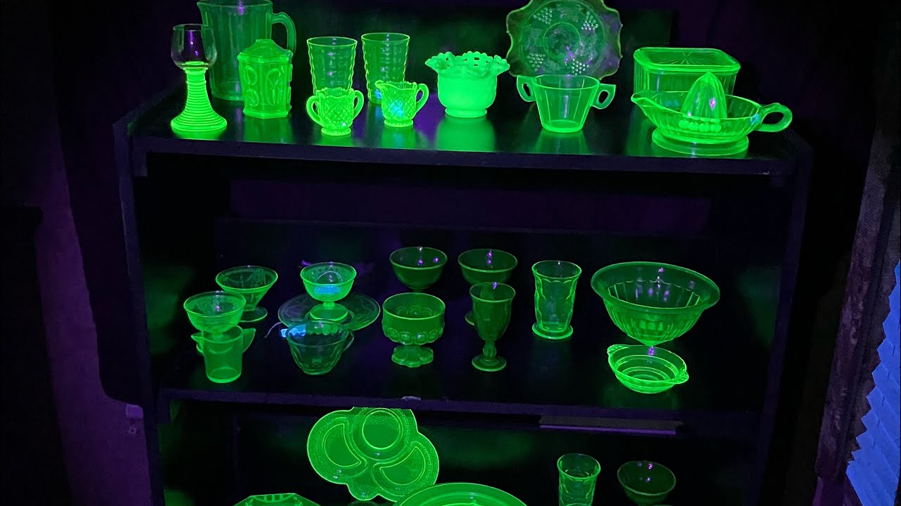 Different types of uranium glass - YouTube