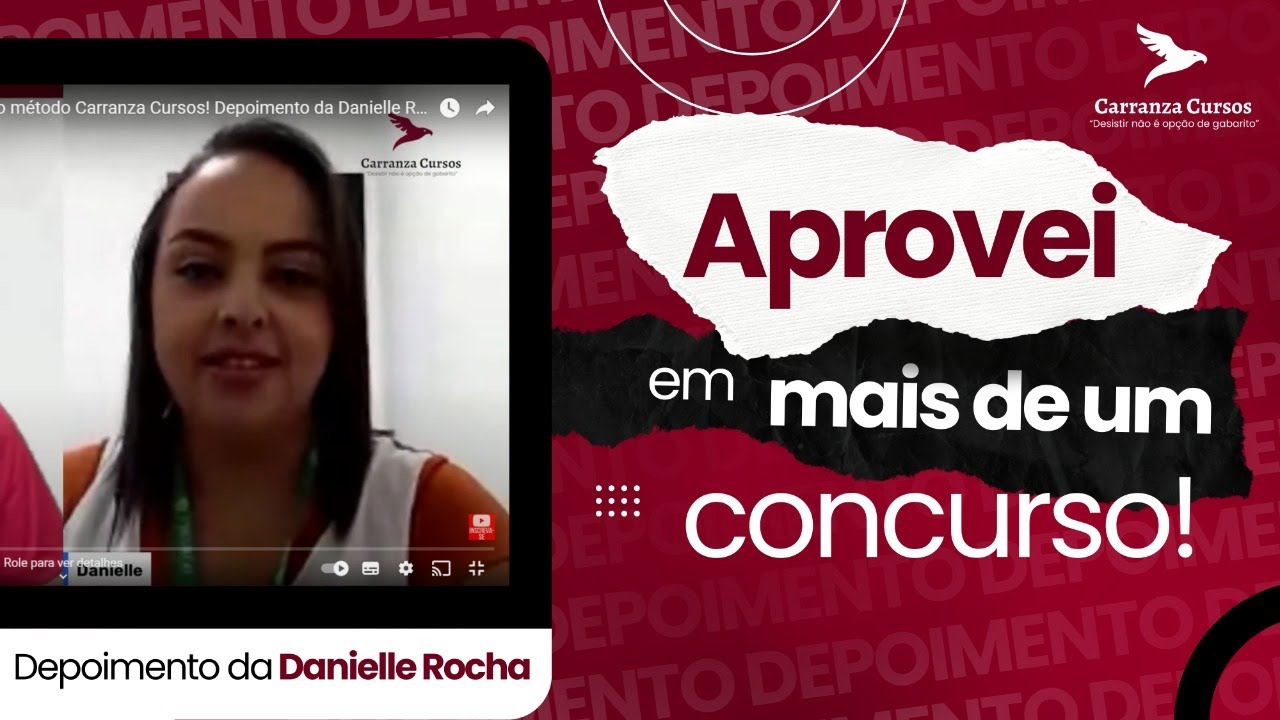 Aprovei em mais de um concurso público com o método Carranza Cursos! Depoimento da Danielle ...