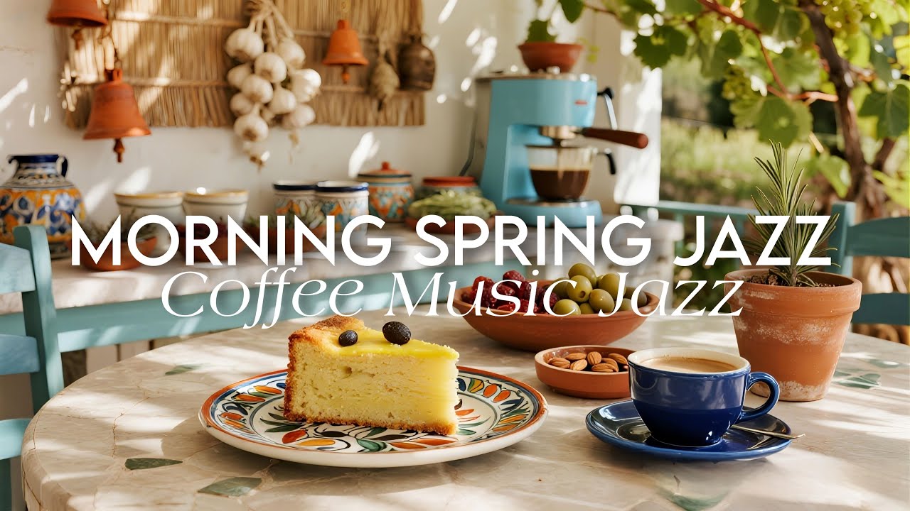 🌼🎶Quiet Morning Spring Jazz☕Relaxing Coffee Shop Atmosphere with Soft ...