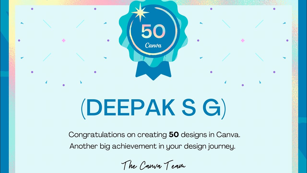 Canva Reward Certificate for 50+ Designs - YouTube