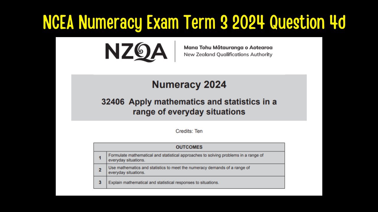 NCEA Numeracy Assessment Term 3 2024 Question 4d - YouTube