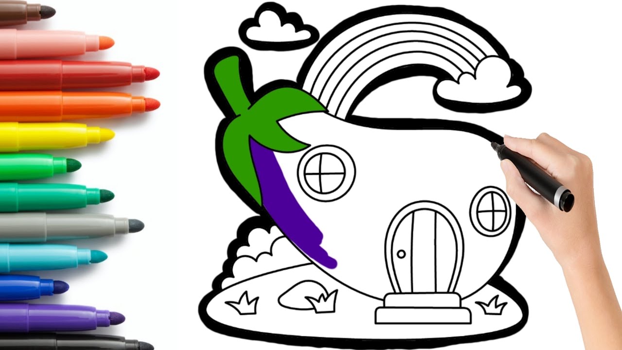 Mewarnai Rumah Terong, Game Mewarnai Untuk Anak & Balita, cara mewarnai ...