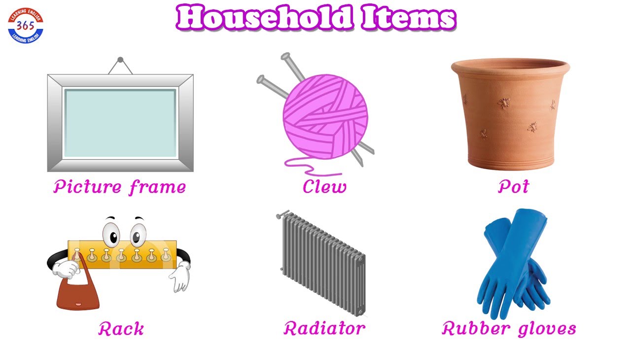 Household items | Learning English 365 - YouTube