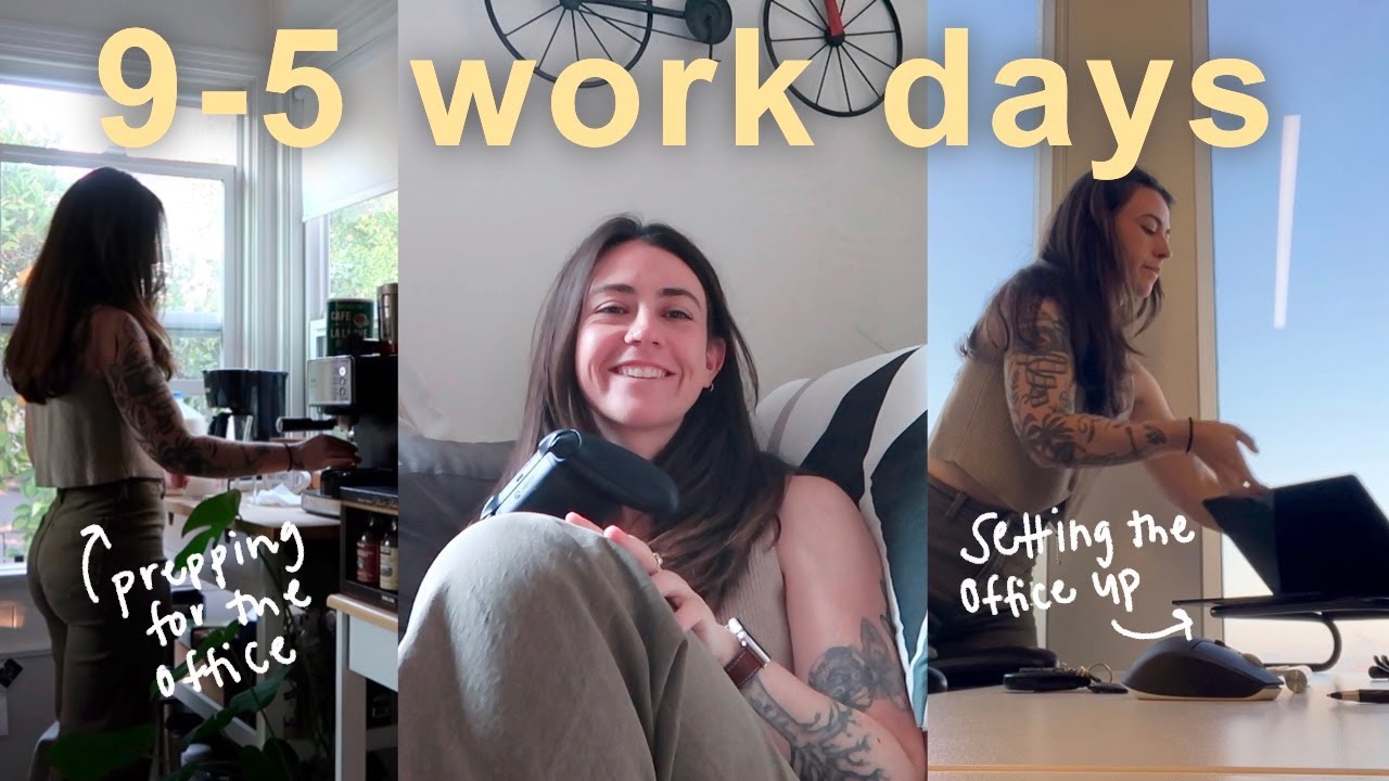 9-5 work days | working from home & prepping for in office days - YouTube