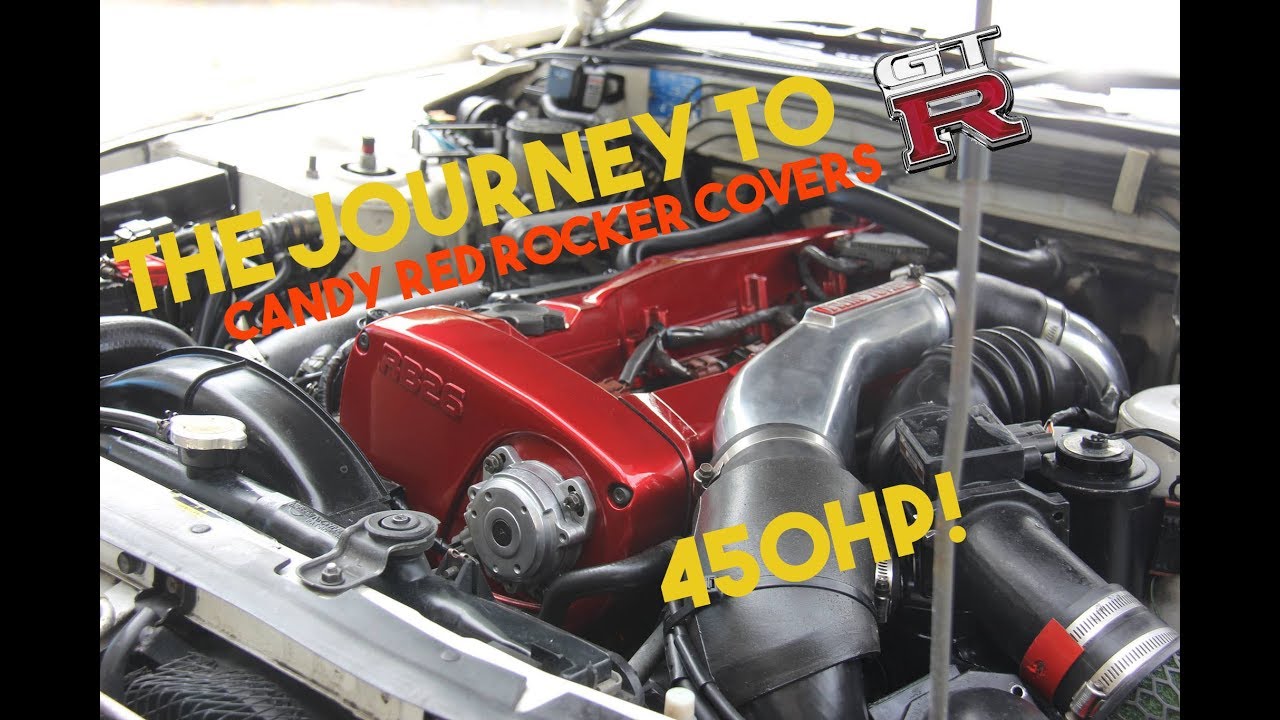 450 HP R32 GTR, CANDY RED ROCKER COVERS - THE JOURNEY TO GTR - YouTube