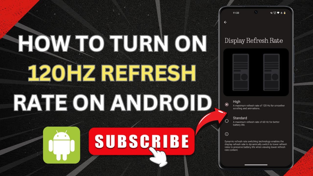 How To Turn ON 120Hz Refresh Rate On Android - YouTube