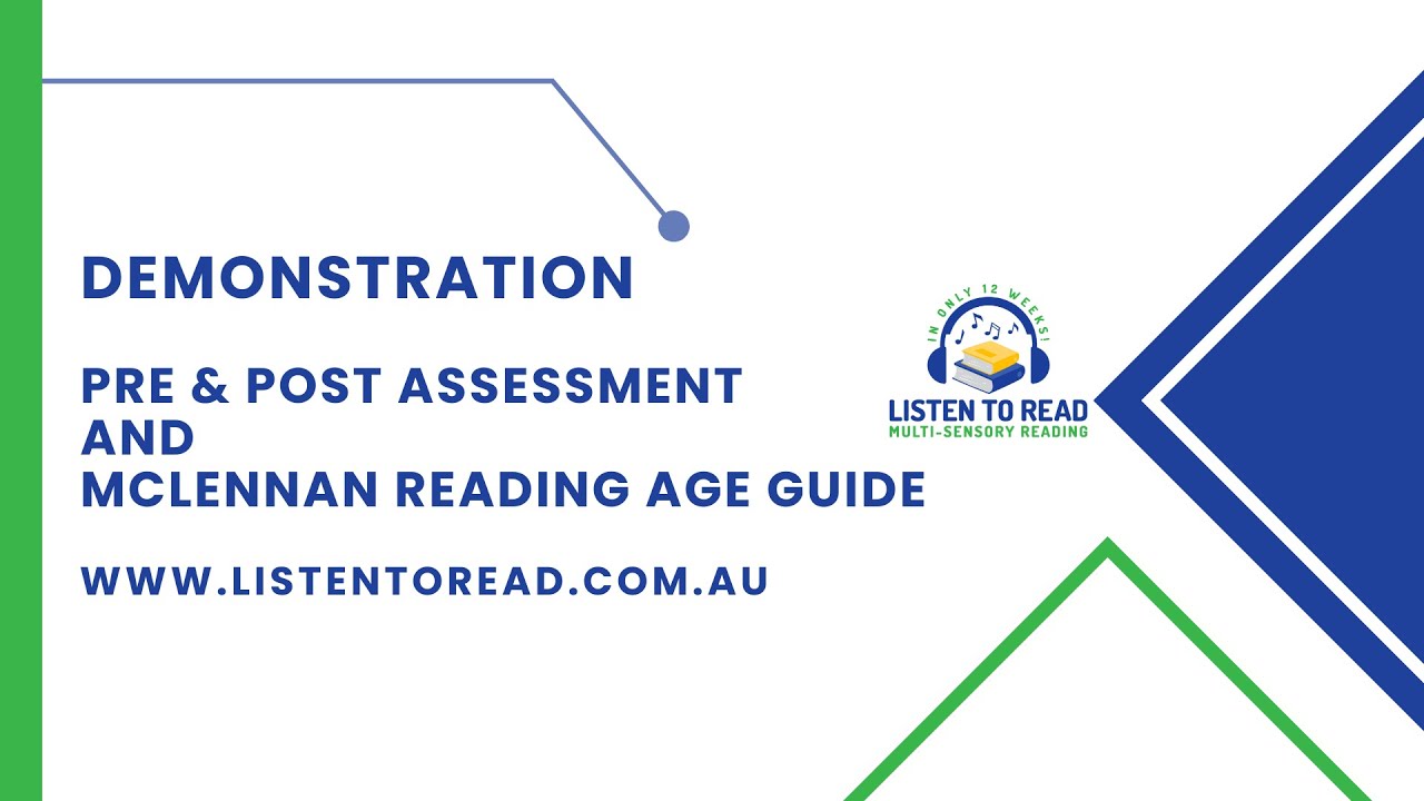 Demonstration Pre & Post Test Assessment & McLennan Reading Age Guide ...