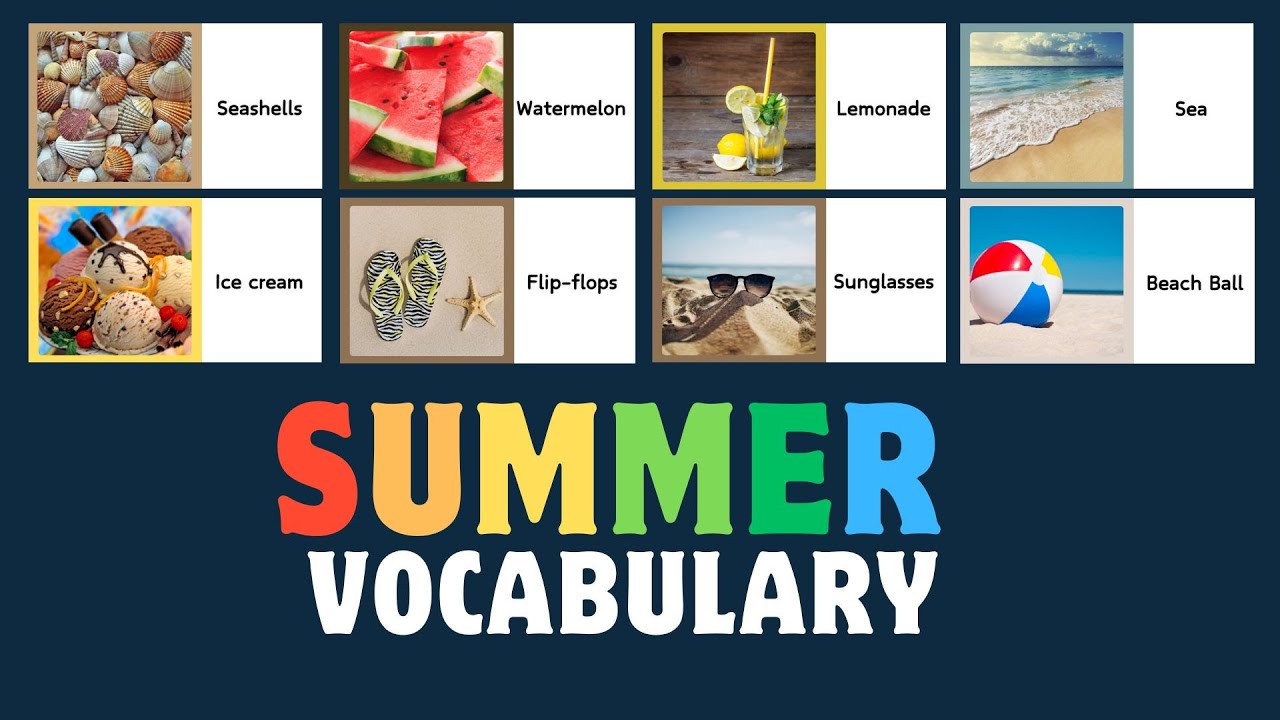 Summer vocabulary I List Of Summer Words. - YouTube