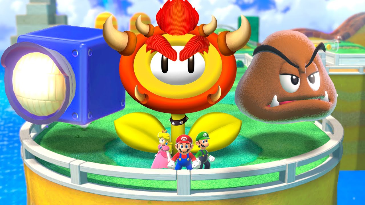 What if Mario Collects 999x Bowser Flowers, Lamps & Goomba Masks in ...