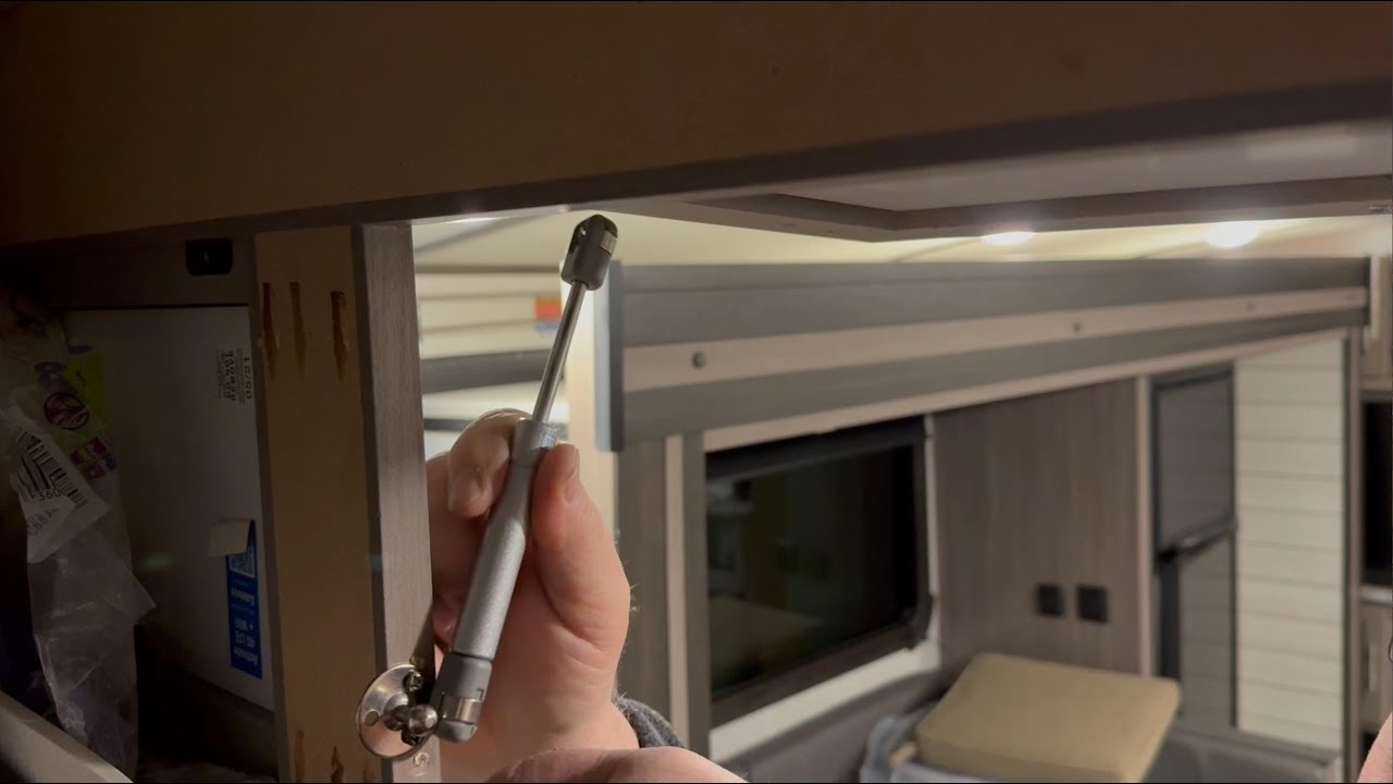 Installing 6 in Gas Struts RV Cabinets - YouTube