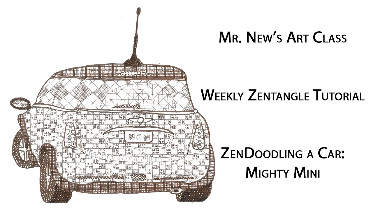 Car Shaped Zentangle