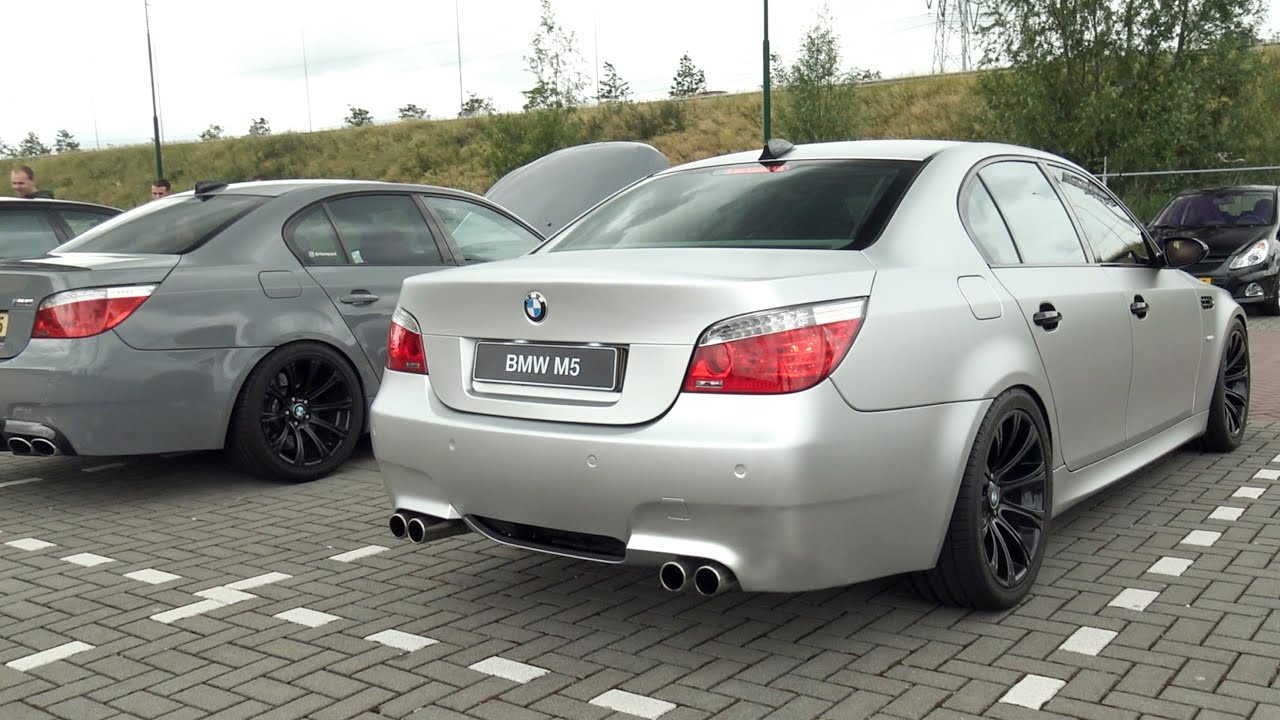 BMW M5 E60 V10 with Custom STRAIGHT PIPE Exhaust - LOUD Revs, TUNNEL ...