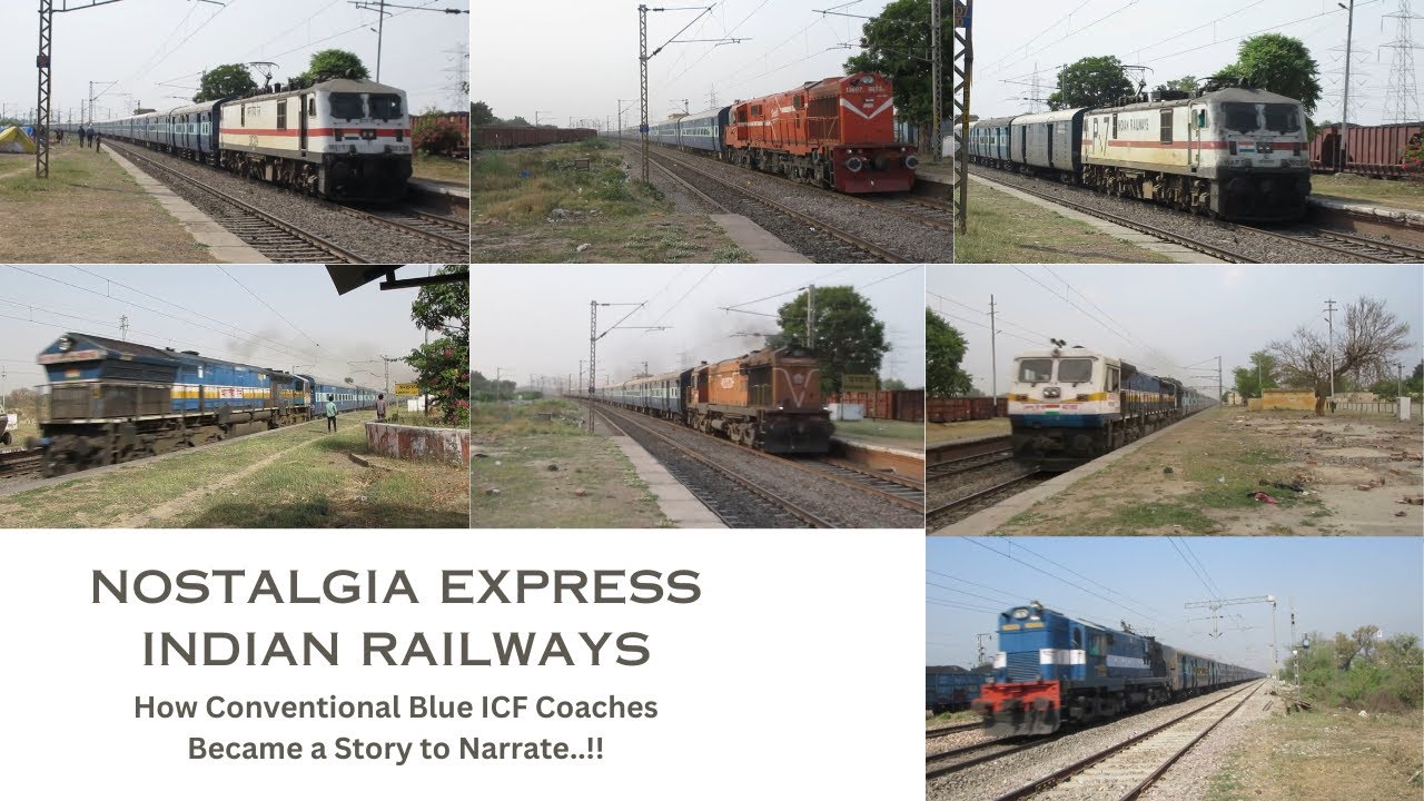 OLD BLUE ICF TRAINS OF INDIAN RAILWAYS, DIESEL LOCOMOTIVES - YouTube