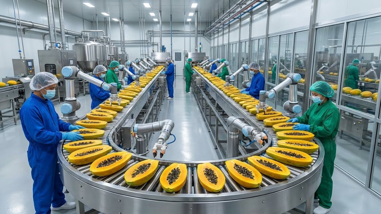 Modern Papaya Processing Line in a Standardized Industrial Grade ...