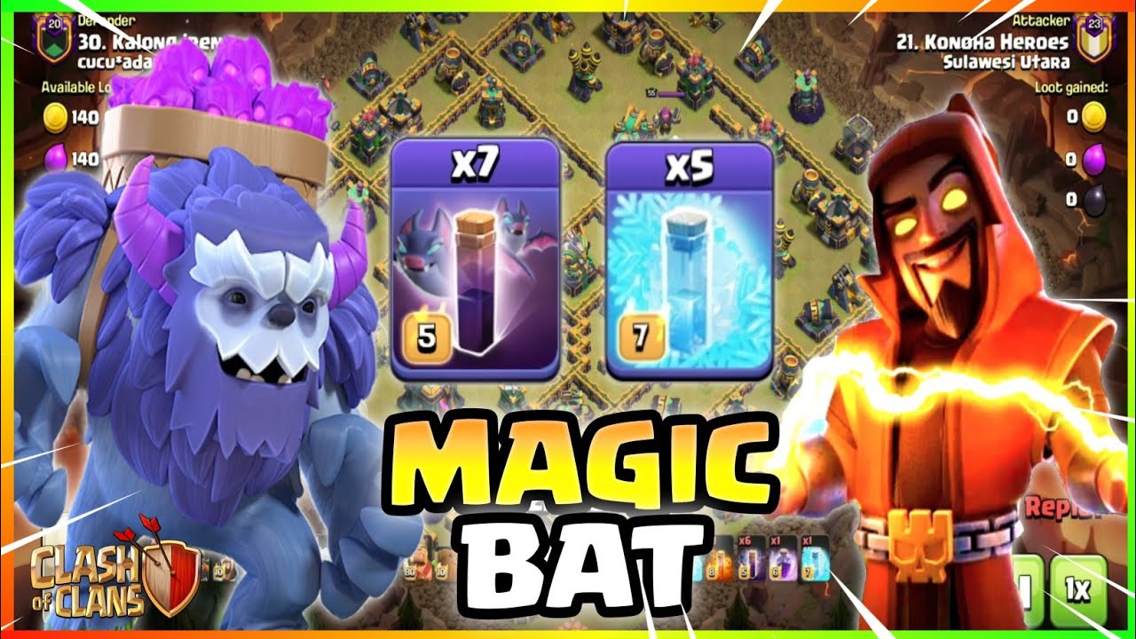 MAGIC BAT - YETI SUPER WIZ BAT ATTACK - TH14 ATTACK STRATEGY - YouTube