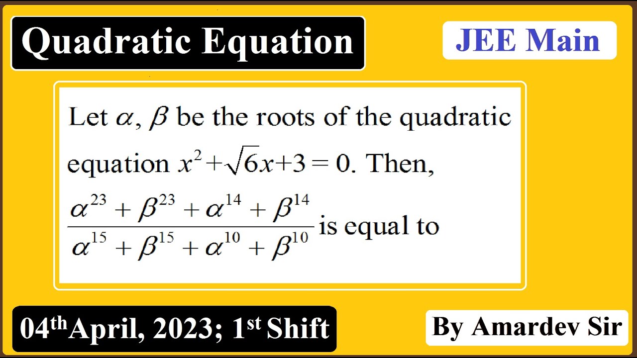 Let Be The Roots Of The Quadratic Equation X 2 root6x 3 0 YouTube let-be-the-roots-of-the-quadratic-equation-x-2-root6x-3-0-youtube