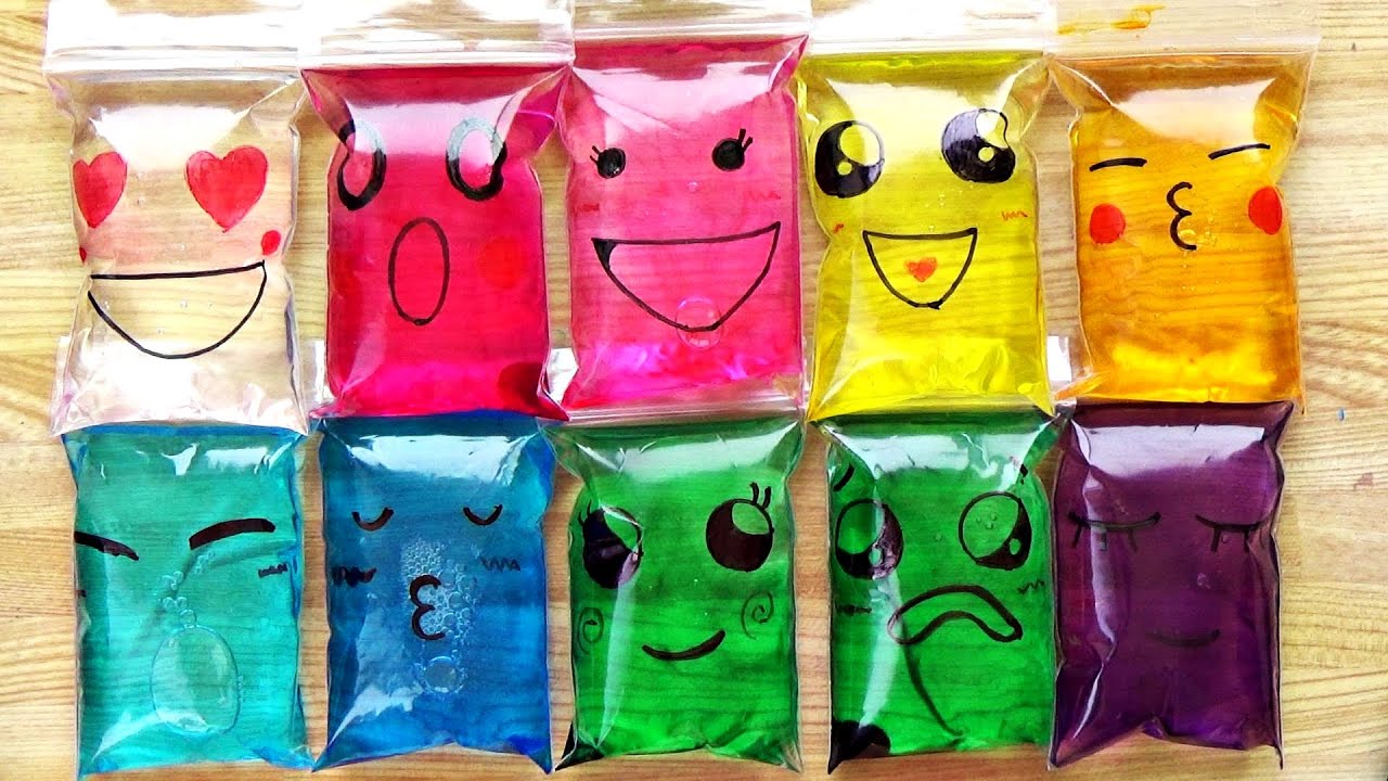 Making Slime with Rainbow Bags Popping! Satisfying Slime Video! - YouTube