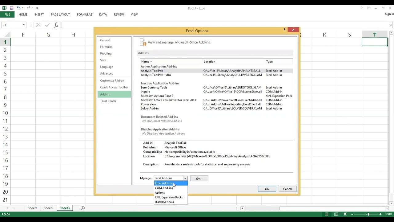 How to add Data Analysis Tab on Excel - YouTube