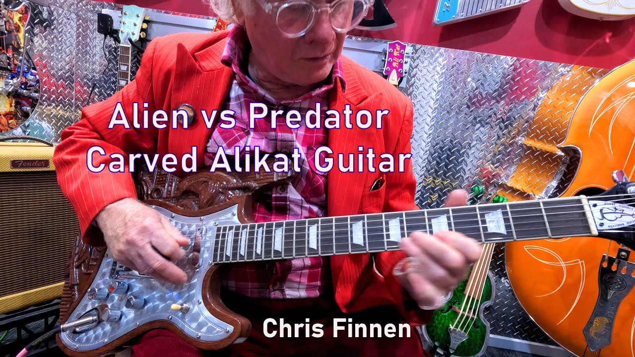 Alien vs Predator Alikat Carved guitar - YouTube