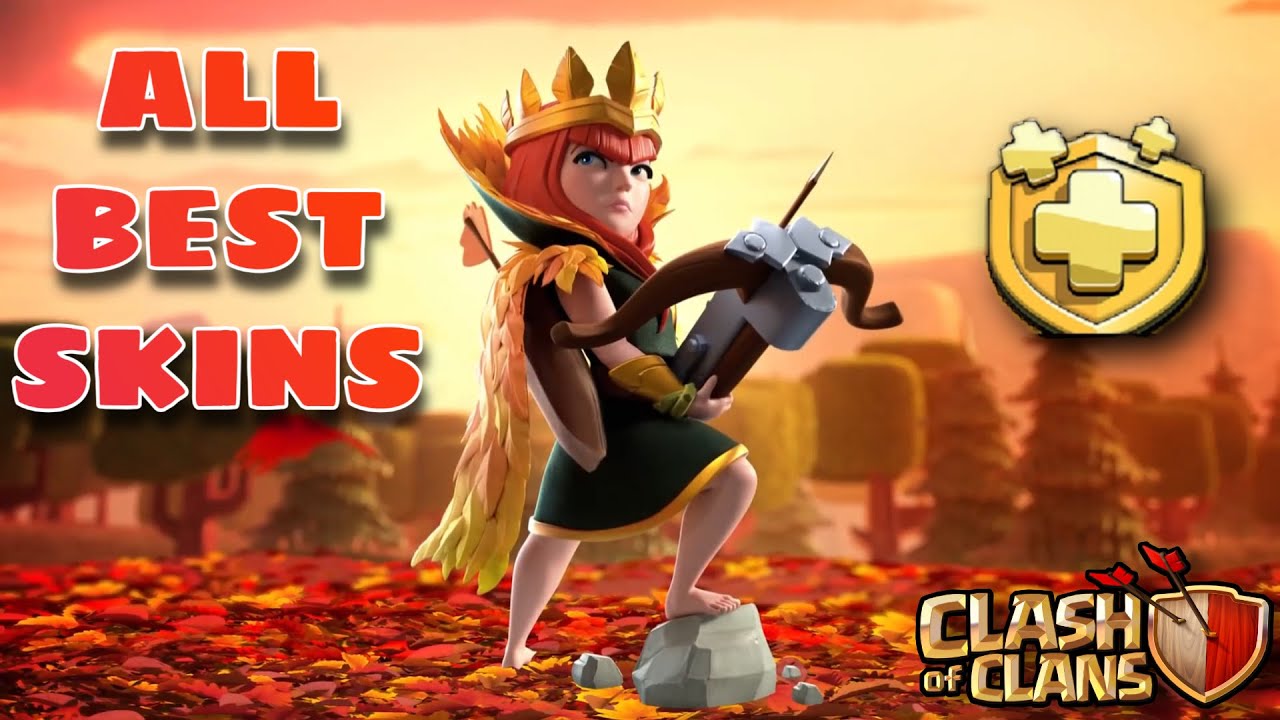 TOP 10 BEST HERO SKINS IN CLASH OF CLANS (COC) || BEST SKINS TILL AUG ...