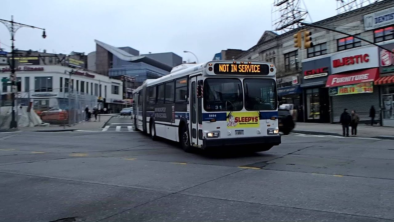 MTA New York City Bus New Flyer D60HF 5694 NOT IN SERVICE - YouTube