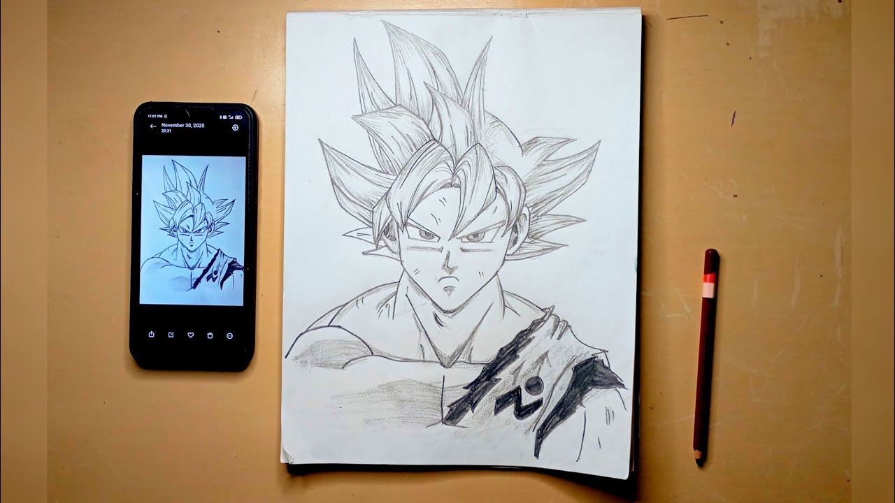💙🔥"Goku" Sketch Step By Step🔥🔥 #video #animeeart #goku #sketch # ...