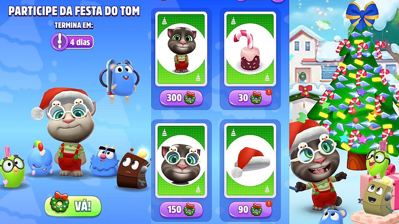 Tom Party in My Talking Tom 2 Christmas update 2024 New outfit unlocked ...