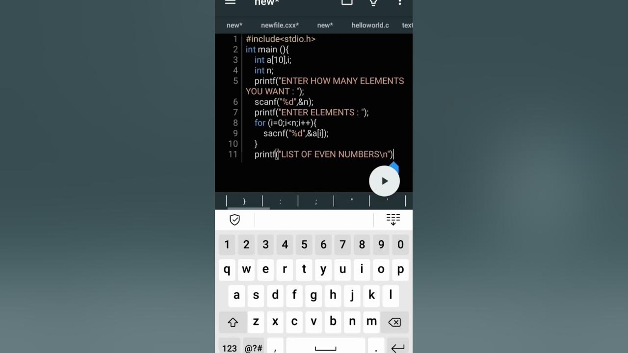 C Program To Create List Of Even And Odd Numbers Using Arrayscoding