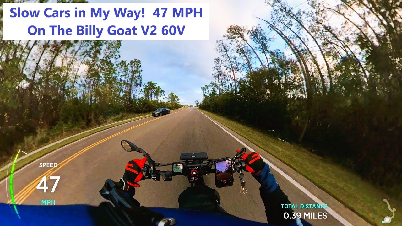 Slow Cars in My Way! 47 MPH On The Billy Goat V2 60V - YouTube