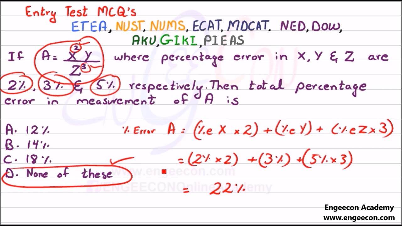 Physics DEMO 4 MCQ's Explanations {Part 1} (Error, Accuracy ...
