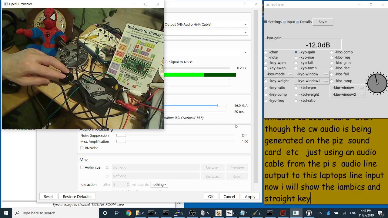 The AD5DZ software CW KEYBOARD and CW KEYER on a WINDOWS 10 laptop ...