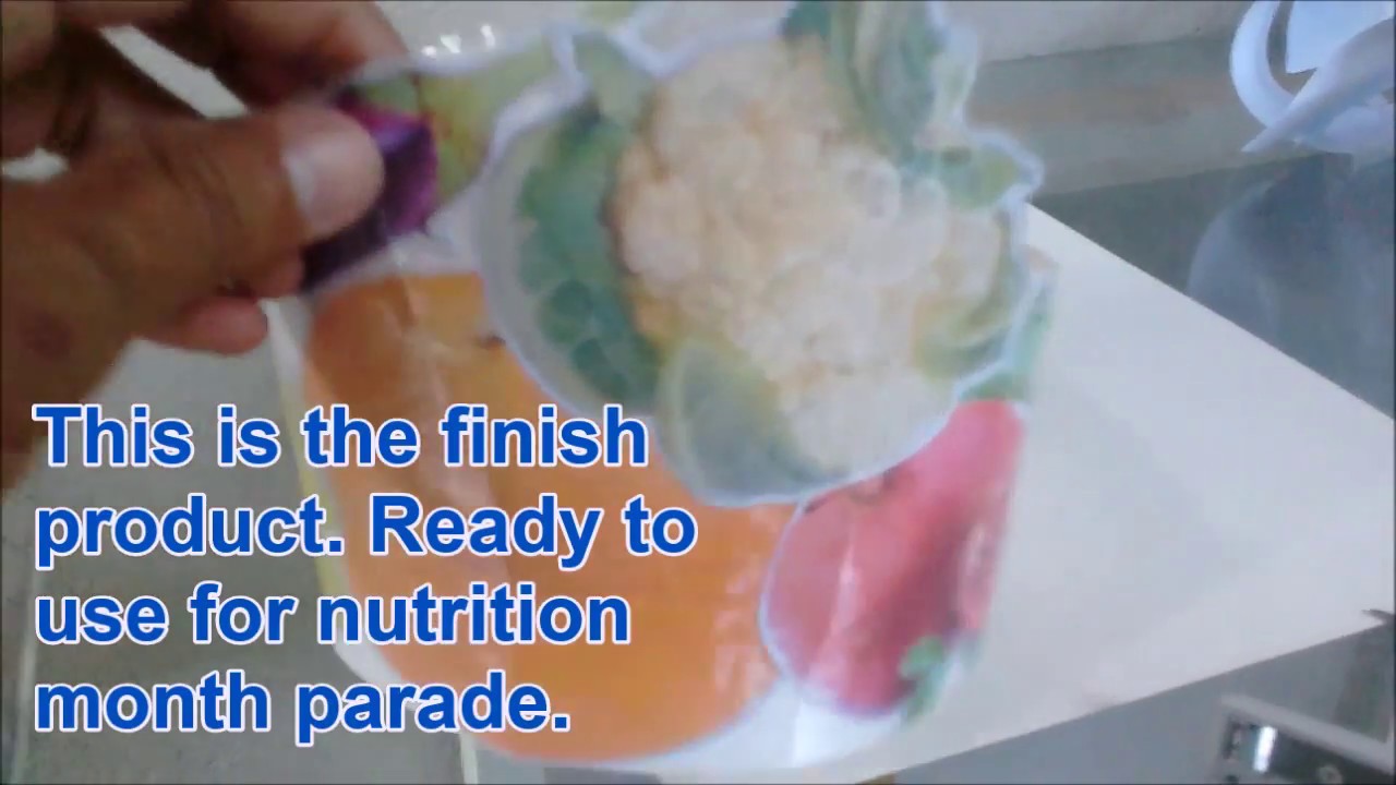 HEADDRESS MADE OF FRUITS FOR NUTRITION MONTH | Step by step process ...