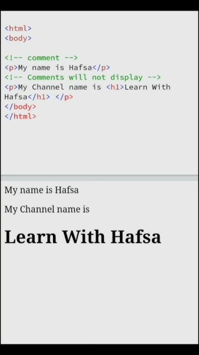 How to comment in html #shorts #html #comment #html5 #comments #programming #frontend - YouTube