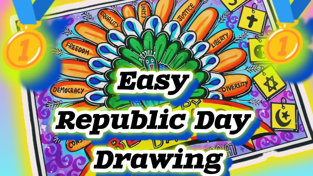 Republic Day Drawing Easy Steps / Republic Day Poster / How To Draw ...